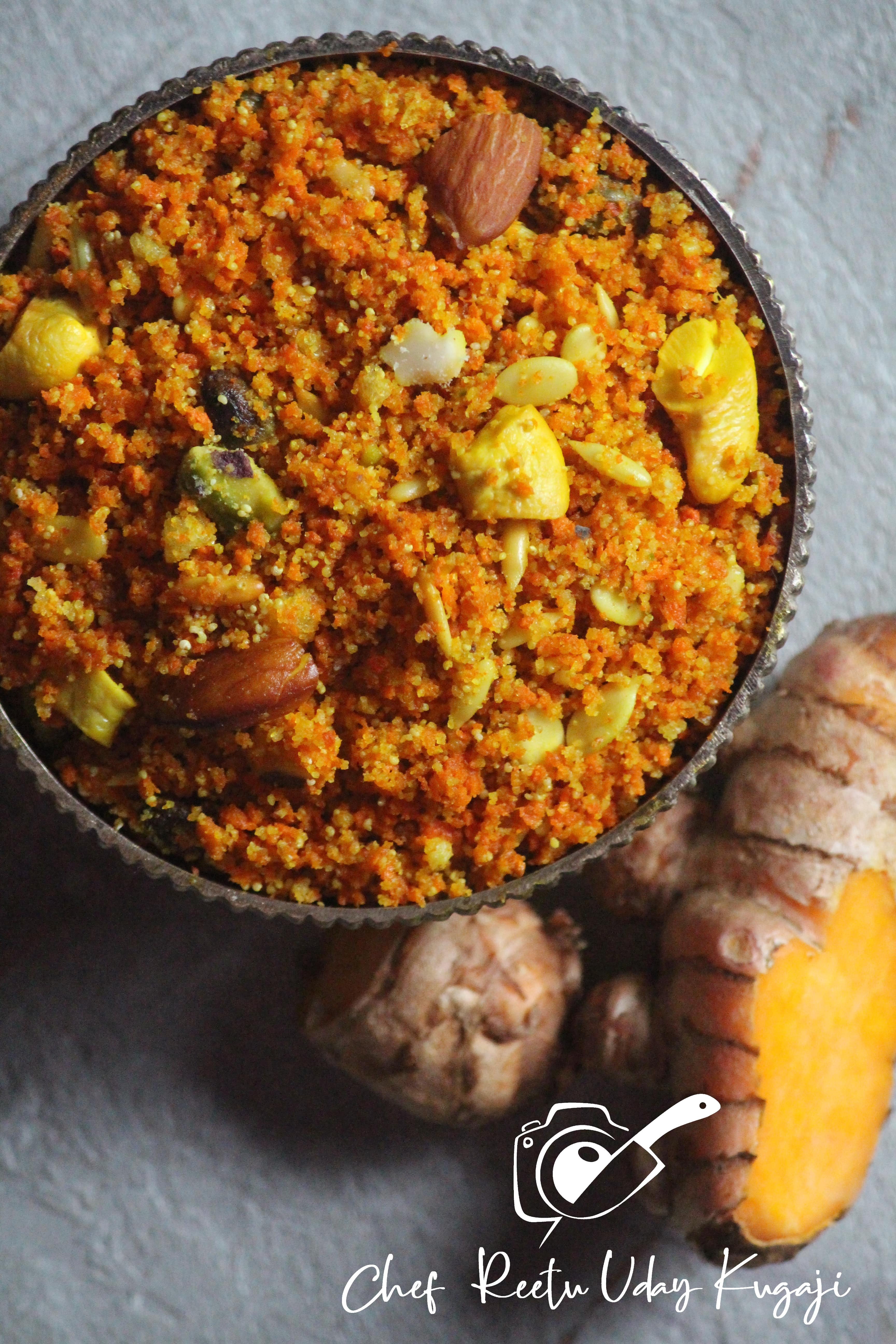 Kachi Haldi Di Panjiri (Raw Turmeric Panjiri) – Chef Reetu Uday Kugaji